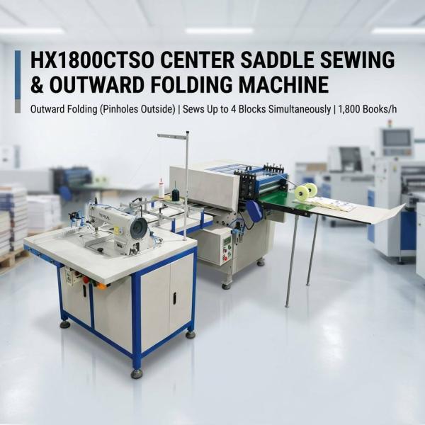 Quality HX1800CTSO Center Saddle Thread Sewing and Outward Folding Machine For Notebook for sale