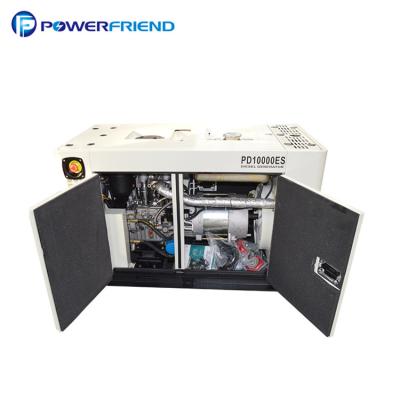China 10kva dirigem o tipo silencioso fase monofásica de refrigeração ar dos geradores portáteis pequenos do uso à venda