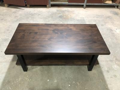 China Customizable Timber Display Table Eco Friendly Natural Wood Color for sale