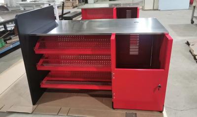 China Smart Modern Retail Checkout Counters Convenience Store Cashier Counter Powder Coated for sale