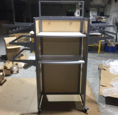 China Adjustable Shelves H Clothing Rack Maple Modular Panel Rack Retail Clothing Fixtures for sale