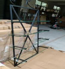 Cina Metallo e vetro Etagere Parete Unità Rivestimento in polvere Di diverse dimensioni Disponibili in vendita