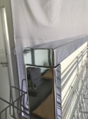 China Commercial Double Sided Display Rack Adjustable Display Rack With Casters Chrome Finish for sale