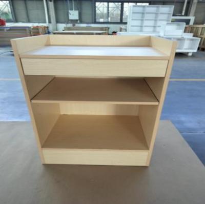 China High Durability 2 Tier Timber Display Unit Wood Retail Fixtures With Drawers AT-0050 for sale