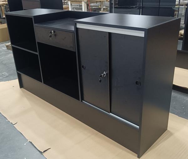 Melamine Finish Retail Counter Display Wood Unit Customized Shop Display Cabinet