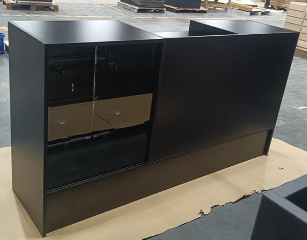 Melamine Finish Retail Counter Display Wood Unit Customized Shop Display Cabinet