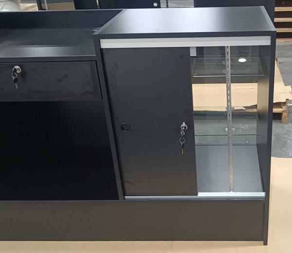 Melamine Finish Retail Counter Display Wood Unit Customized Shop Display Cabinet