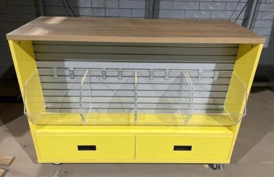 China DISPLAY RACKS MOBILE RETAIL CART - YELLOW for sale
