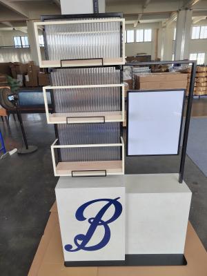 AT-0265 Display Shelves with Wood Base Adjustabe Shelves for Stores 29.8