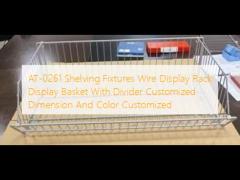 AT-0261 Draad displayrek voor schappen, displaymand met verdeler, aangepaste afmetingen en kleur