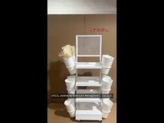 double-sided flower display shelf with 3 adjustable shelves and 4 casters - multi-purpose plant