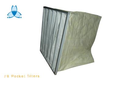 China Medium Efficiency F7 Non Woven Air Filter With 5 Pockets , 595*595*500 for sale