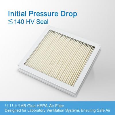 China Initial Pressure Drop ≤140 HV Seal AB Glue HEPA Air Filter Designed for Laboratory Ventilation Systems Ensuring Safe Air for sale