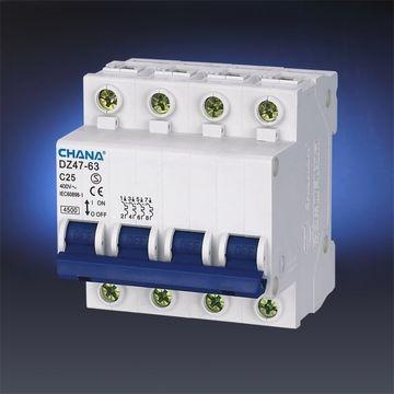 China MCB with 4.5kA Breaking Capacity, IEC 6898/EN 60898 IEC60947-2 for sale