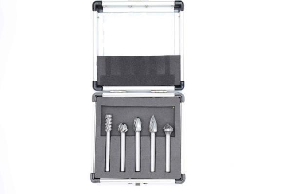 Quality 5 Piece Burr Tool Set Durable Design With Aluminum Packaging Case for sale