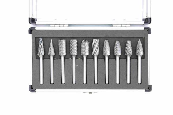 Quality 12mm Industrial Rotary Burrs Set Double Cut 10 Piece Heavy Duty Metalworking Kit for sale