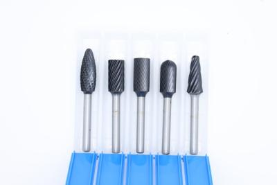 China AlTiN-Coated 5-Piece Multi-Cut Carbide Rotary Burr Set with 12.7mm Cut Diameter for Metal Finishing for sale
