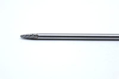 China SF-1ML6 Long Shank Carbide Burr with 6mm Head Diameter and Double Cut Design for Fine Stock Removal for sale
