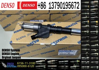 China 095000-1211 New Diesel Fuel Injector 6156-11-3100 for Komatsu Excavator Pc400-7 Pc450-7 6156-11-3300 6156-11-3301 for sale