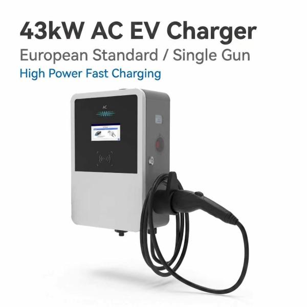 Quality Wall-Mounted EU Standard Single Gun 7 kW/11 kW/22 kW AC Charging Station for sale