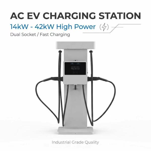 Quality Wall-Mounted EU Standard Dual Gun 11 kW/22 kW AC Charging Station (Without Pedestal) for sale