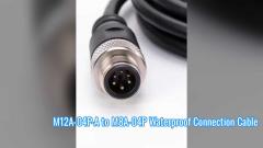 M12A-04P-A to M8A-04P Waterproof Connection Cable