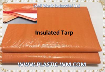 China 8*8Mesh Orange PE Insulated Tarpaulin   Insulated Tarp Covering  Insulated Tarp for sale
