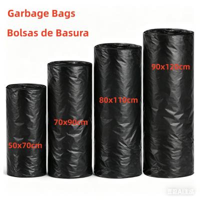 China Black Color Garbage Bags/Bolsas De Basura on Roll for sale