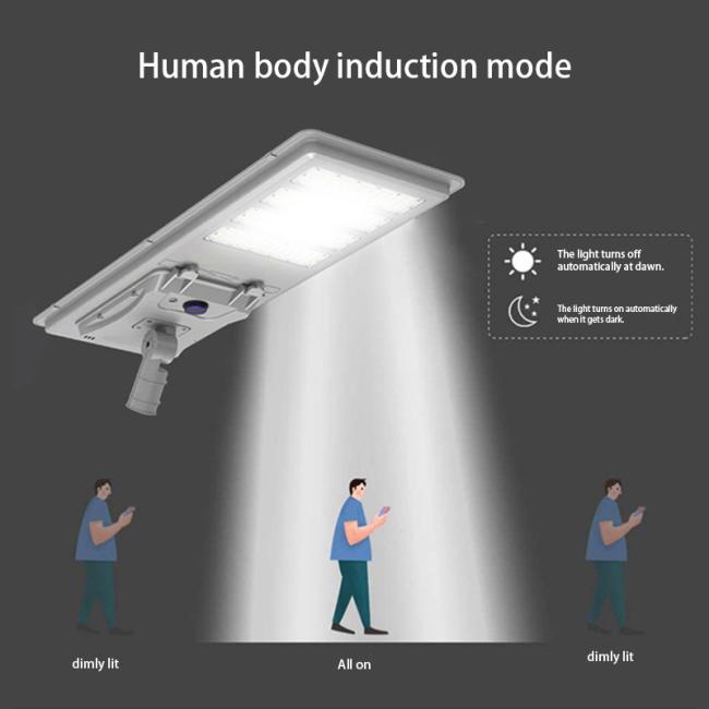 Close-up of solar street light installation components