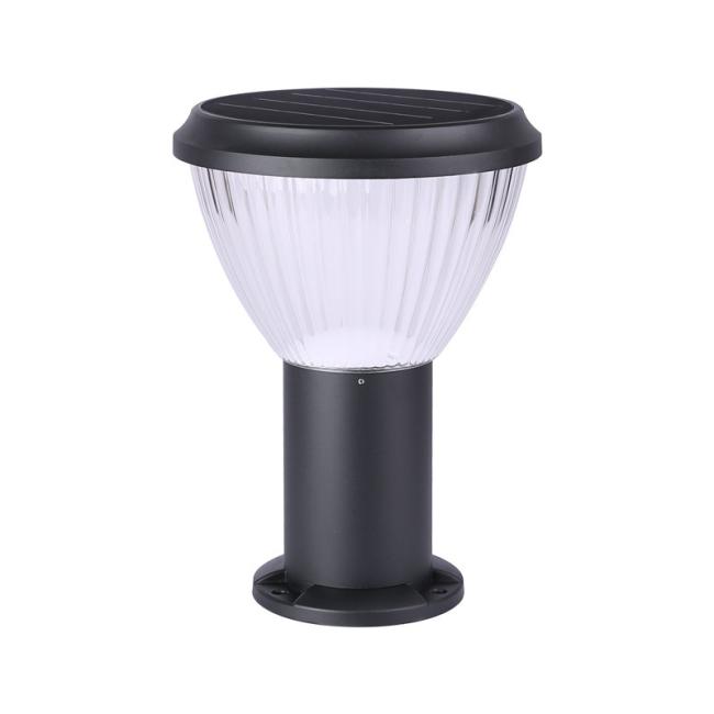 Professional solar-powered outdoor lawn light showing durable aluminum construction