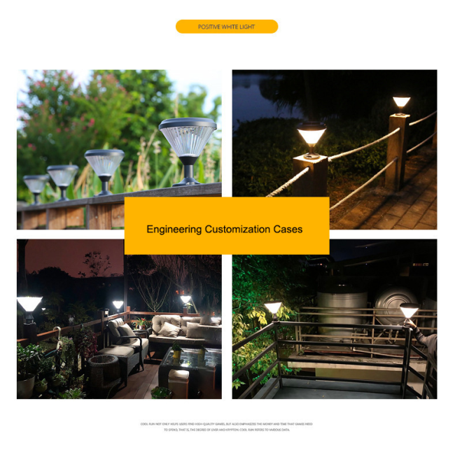 Solar pillar light LED illumination