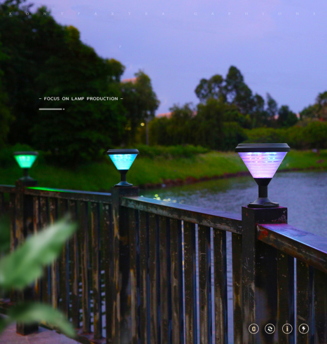 Solar pillar light charging system