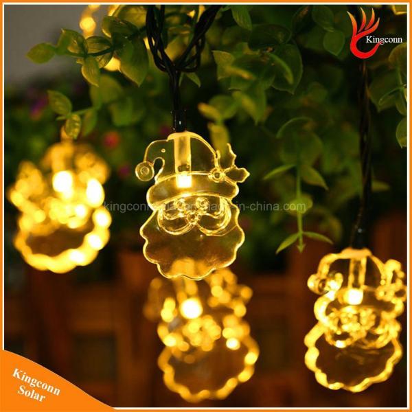 Quality IP44 20 LEDs Solar String Lights 8 Charging Time For Outdoor Santa Christmas Party for sale