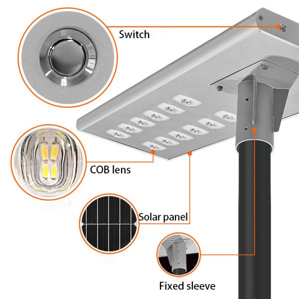 Quality 80W 100W 150W Smart All In One Solar Street Light With Dusk To Dawn PIR Sensor for sale