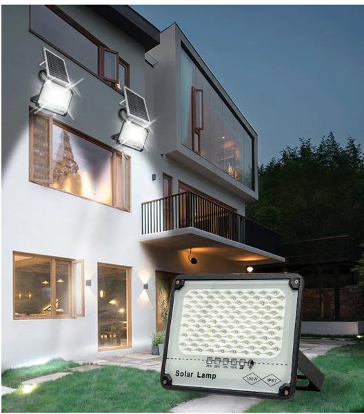 Quality IP65 Smart Solar Flood Light With Auto Light Control Dusk To Dawn For Garden for sale