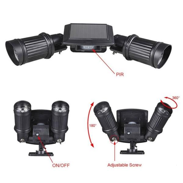 Quality High-performance dual-head solar security with Smart Motion-Activated for sale