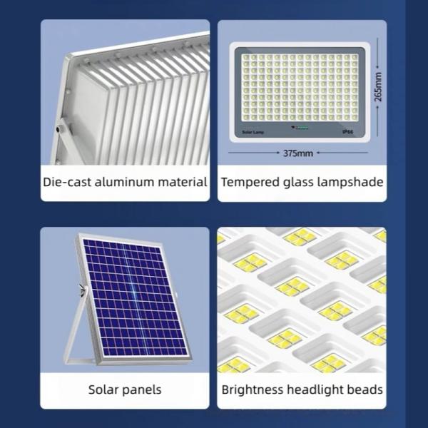 Quality LED Solar Flood Light With Remote Control Adjustable Brightness for Outdoor for sale
