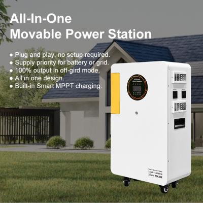 China Movable All-In-One ESS 3.6KW+7.68KWH Energy solar storage system LiFePO4 ESS IP21 MPPT charge mode 6000 times cycles Home ESS Utility ESS for sale