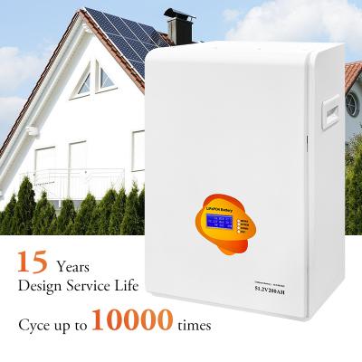 China 10KWH Battery Wall Mounted Lithium Battery Pack BMS LiFePO4 RS485 CAN RS232 IP21 for sale