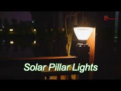 high brightness solar pillar lights for garden driveway fence