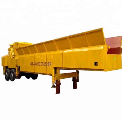 China 60mm Tree Branch Chips Wood Stump Chipper GX1400 With Chain Feeding Conveyor for sale