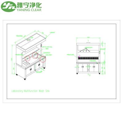 China Laboratory 304 Stainless Steel Hand Wash Sink Multifunction Table Sampling With Stretchable Faucet for sale