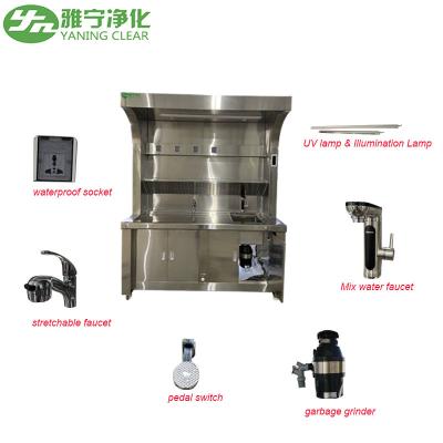 China Laboratory 304 Stainless Steel Hand Wash Sink Multifunction Table Sampling With Stretchable Faucet for sale