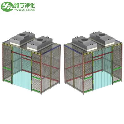 China Edelstahl 304 Klasse 100000 FFU Reinraum mit Luftdusche und H14-Hepa-Filter zu verkaufen