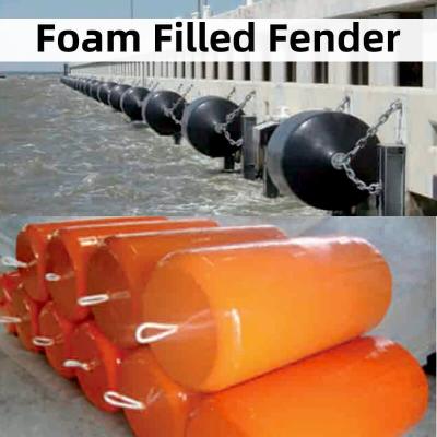 China Rope type and Flange type Foam Filled Fender bright color need not inflatable Polyurethane Fender Large compression for sale