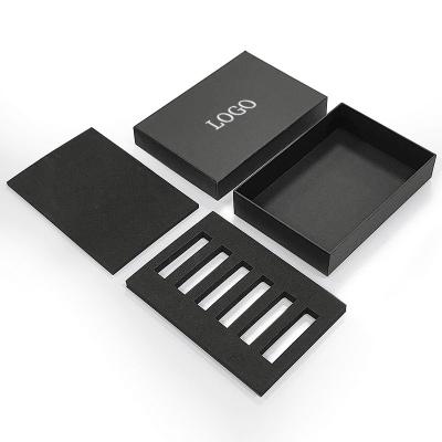 China Rigid Cosmetic Lip Gloss Packaging Box Two Piece Cardboard Box Lift Off Lid Gift Boxes for sale