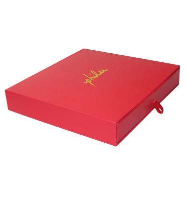 China Hot Stamping Gold Foil Paper Sliding Box Red Custom Cardboard Packaging Box for sale
