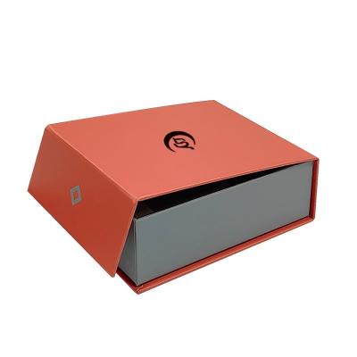 China Varnished Red Book Shape Rectangle Magnetic Gift Box with Flip Top and Magnetic Catch for sale