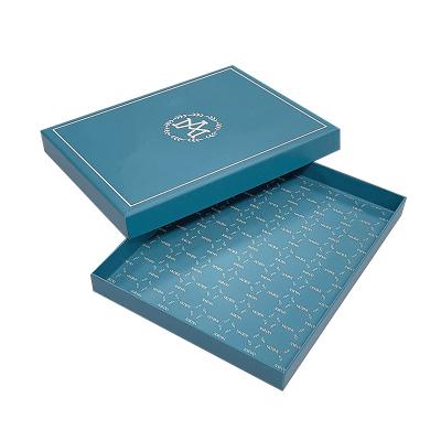 China Own Logo Cardboard Removable Lid 2 Piece Rigid Boxes Custom Thin Packaging Box With Logo For T Shirt Clothing for sale