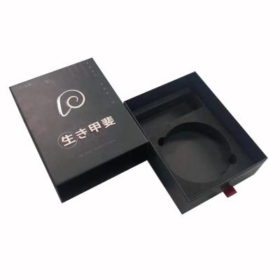 Cina Customizzare cassetto carta scorrevole confezionamento confezione regalo scatola nero con inserto EVA in vendita